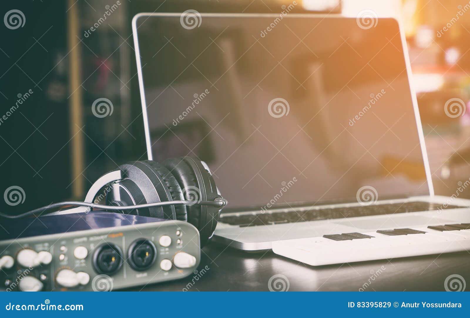 Computer Music Home Studio Set Up Equipment. Stock Image - Image of ...
