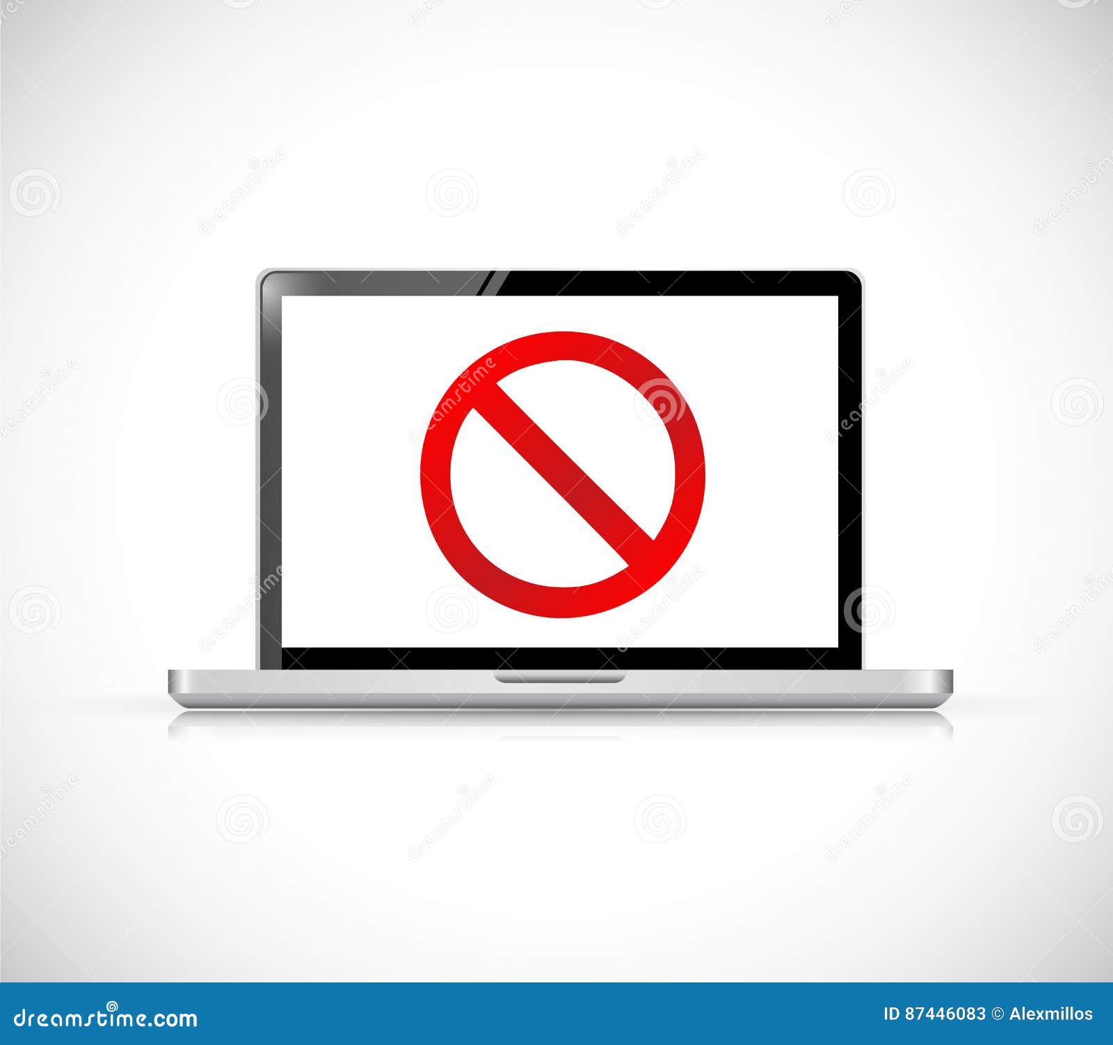 Computer with a Negative Sign. Dont Stock Illustration - Illustration ...