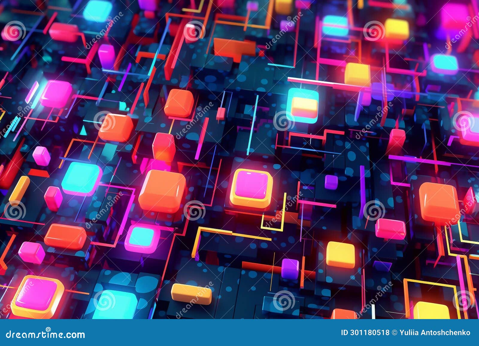 Computer neon matrix stock illustration. Illustration of blue - 301180518
