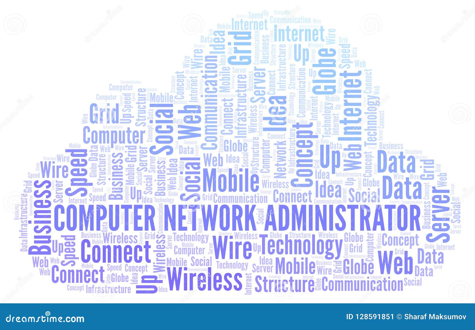Computer Network Administrator Word Cloud. Stock Illustration ...