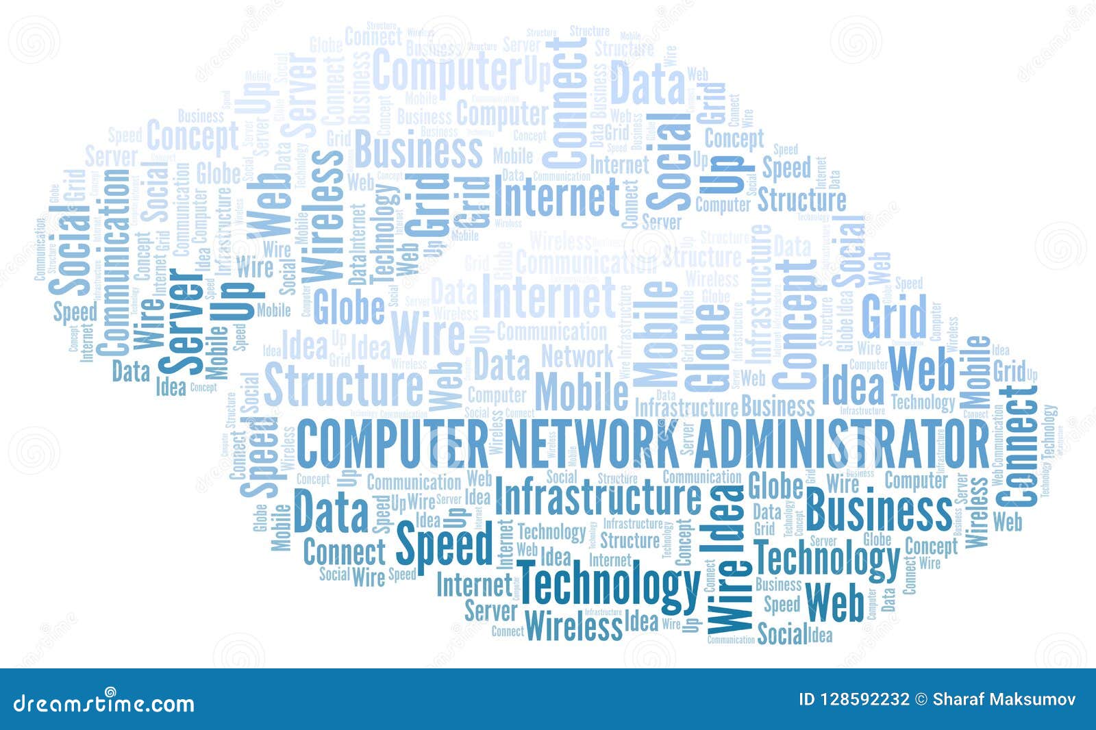 Computer Network Administrator Word Cloud. Stock Illustration ...