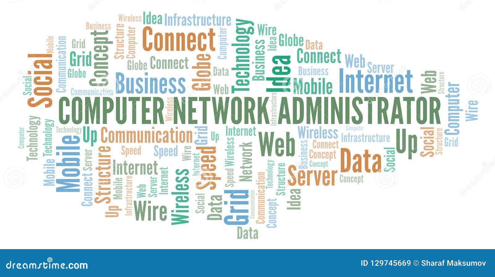 Computer Network Administrator Word Cloud. Stock Illustration ...