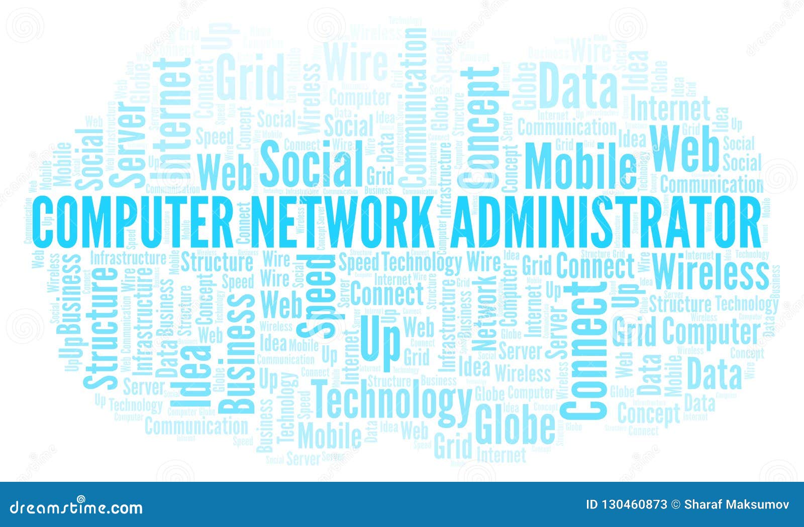 Computer Network Administrator Word Cloud. Stock Illustration ...