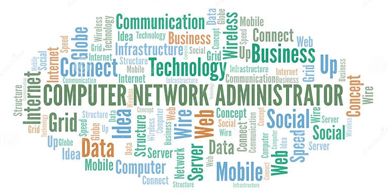 Computer Network Administrator Word Cloud. Stock Illustration ...