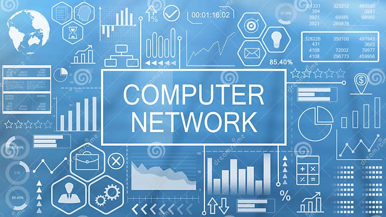 Computer Network, Animated Typography Stock Illustration - Illustration ...