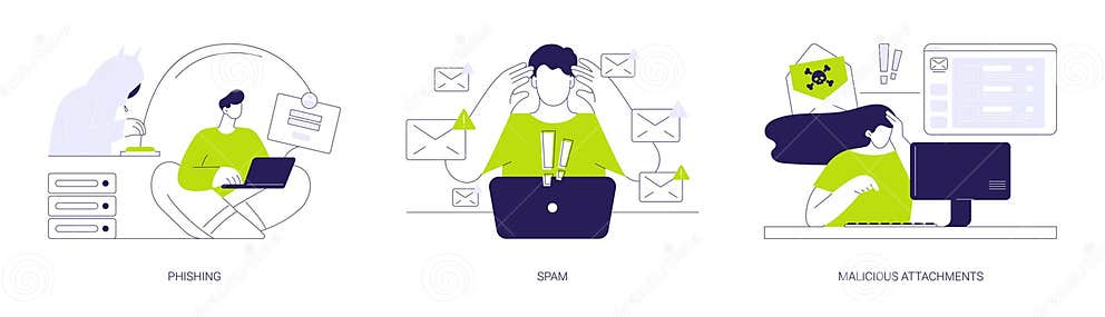 Computer Network Attack Abstract Concept Vector Illustrations. Stock ...