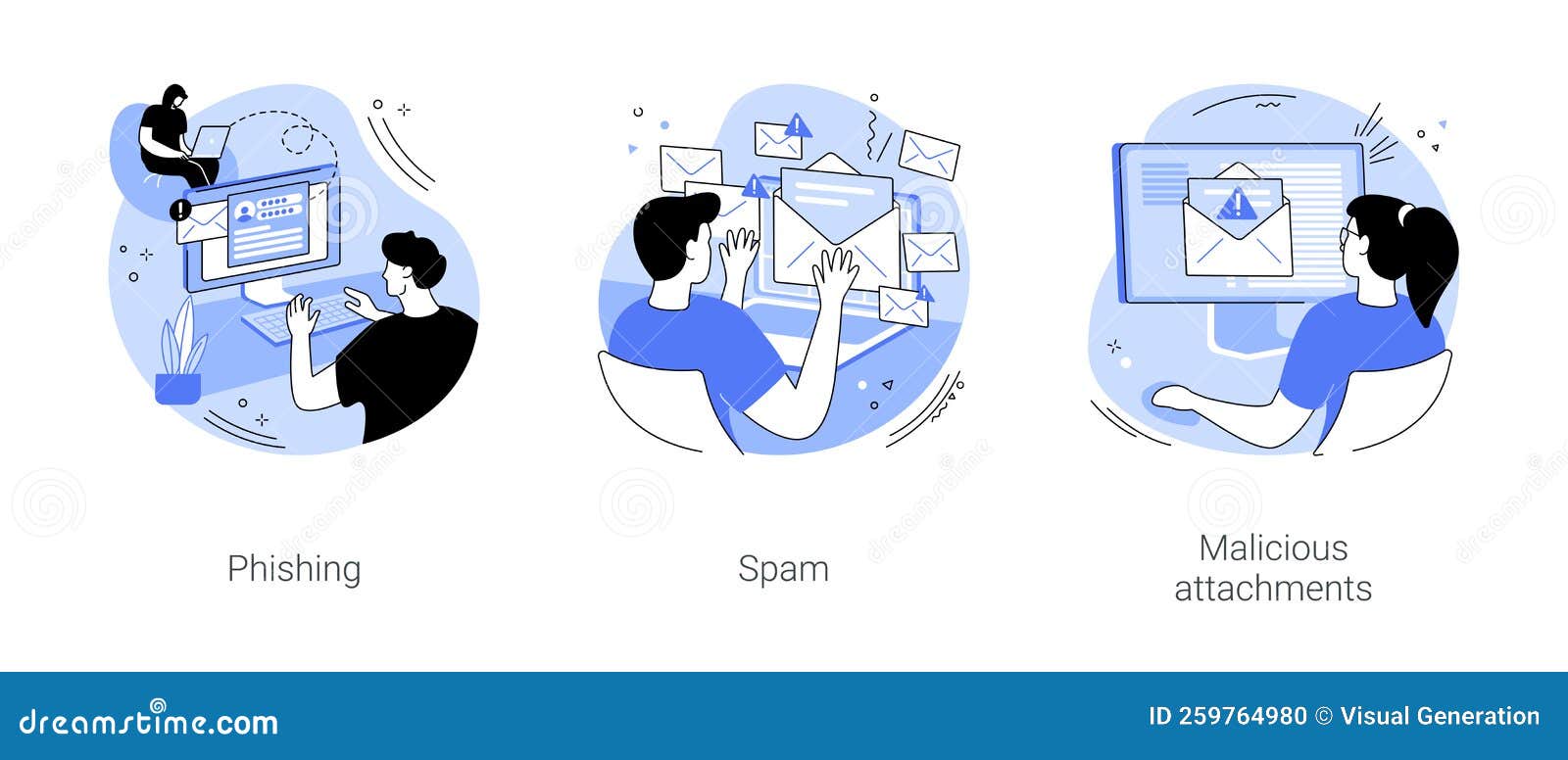 Computer Network Attack Isolated Cartoon Vector Illustrations Se Stock ...