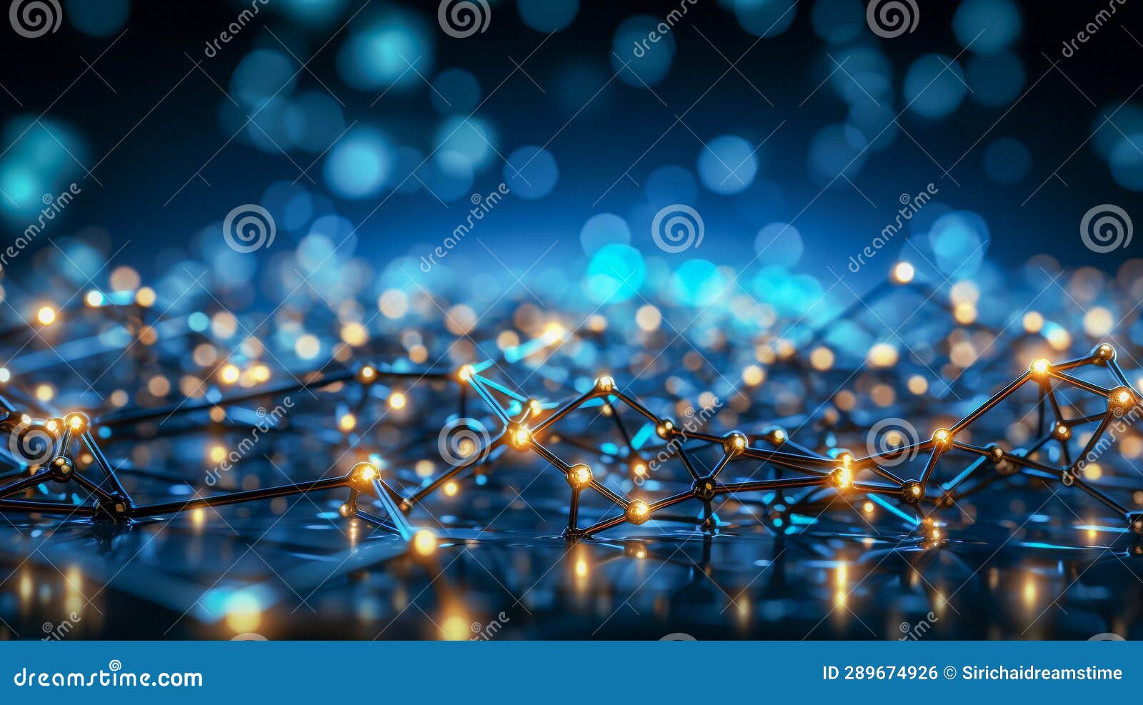 Computer Network in Blue Technology, AI Generated Stock Illustration ...