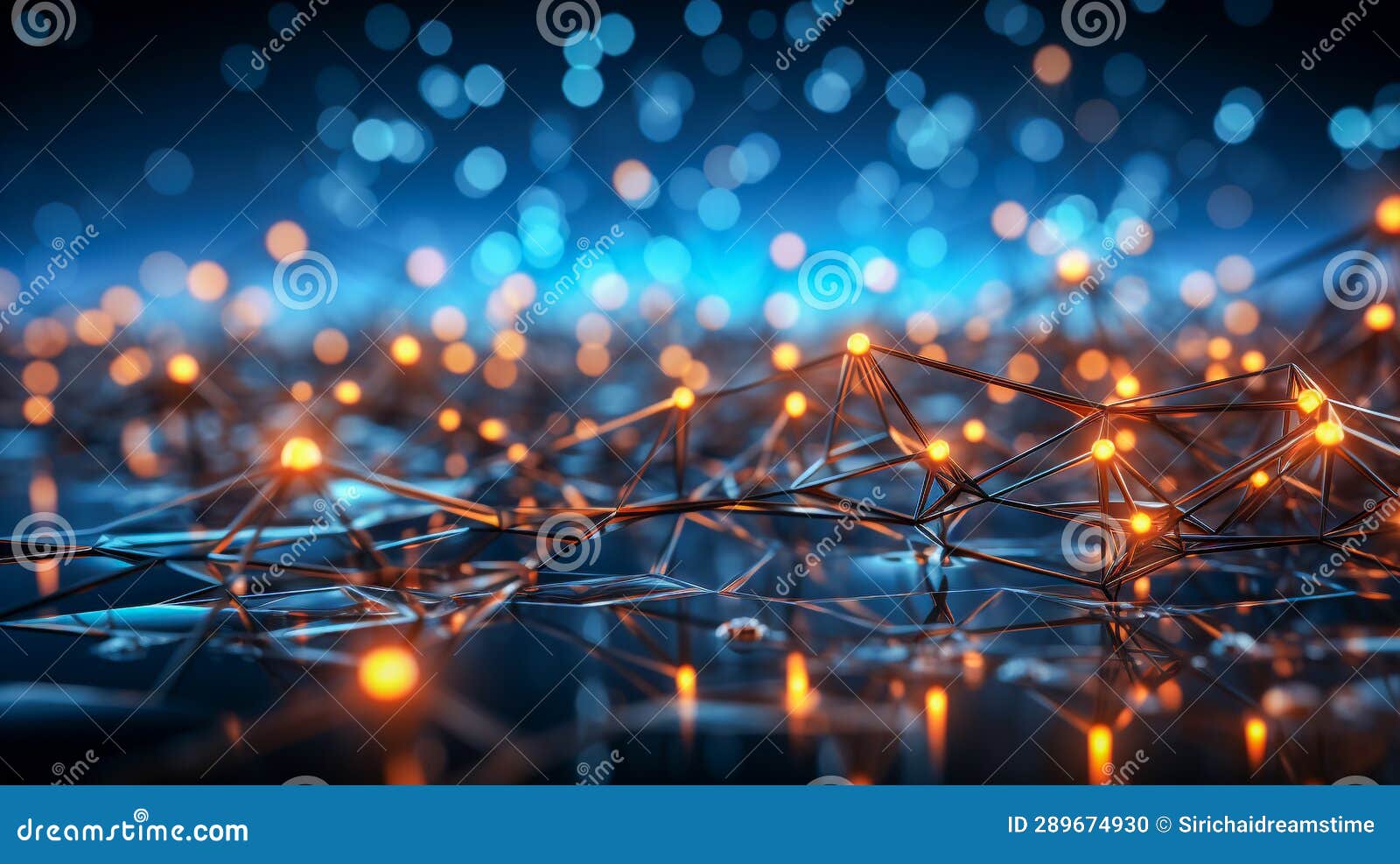 Computer Network in Blue Technology, AI Generated Stock Illustration ...