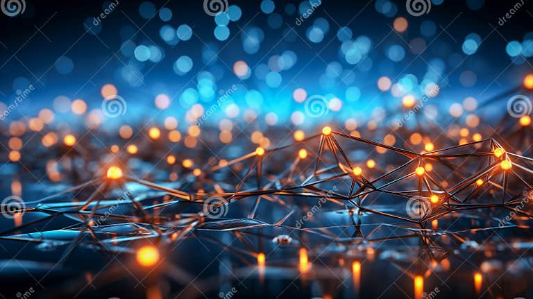 Computer Network in Blue Technology, AI Generated Stock Illustration ...