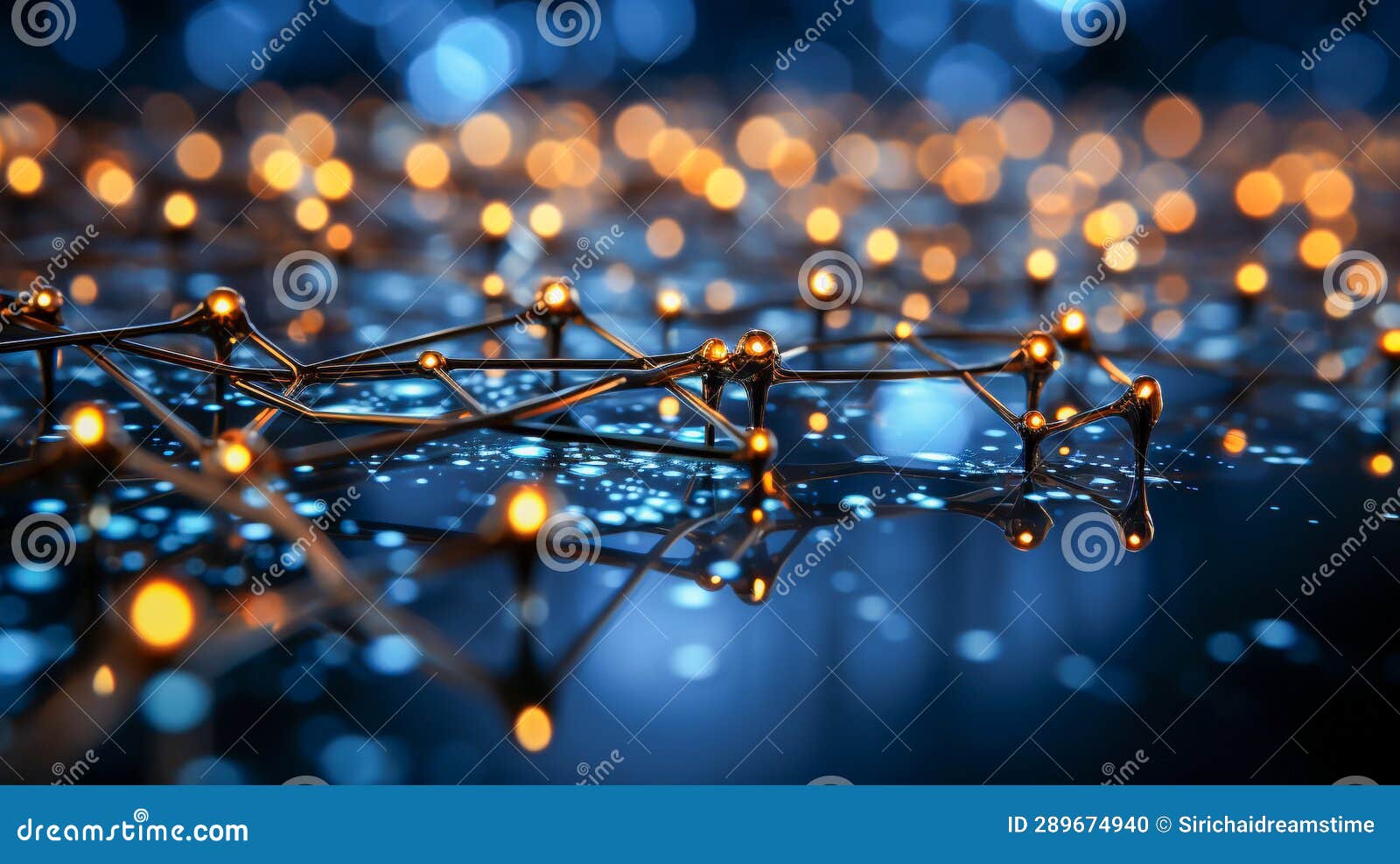 Computer Network in Blue Technology, AI Generated Stock Illustration ...