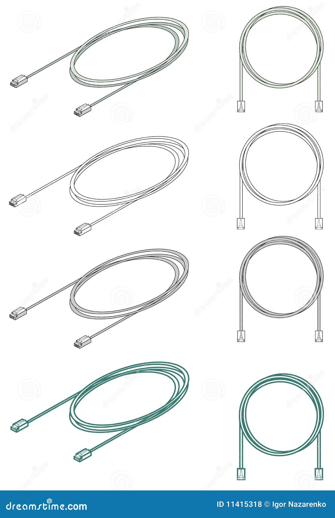 Computer network cable stock vector. Illustration of cable - 11415318