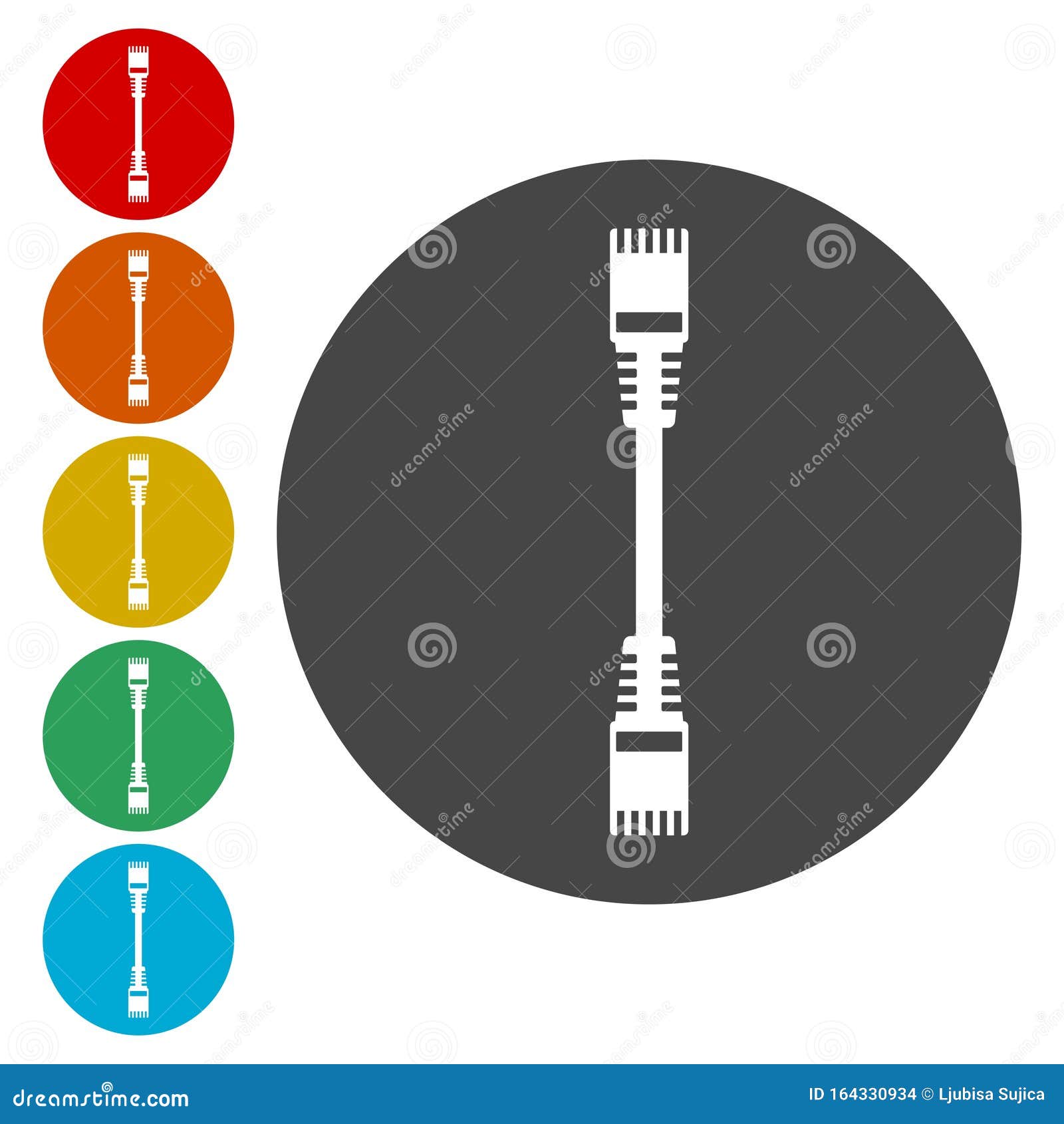 Computer Network Cable Icons Set - Illustration Stock Vector ...