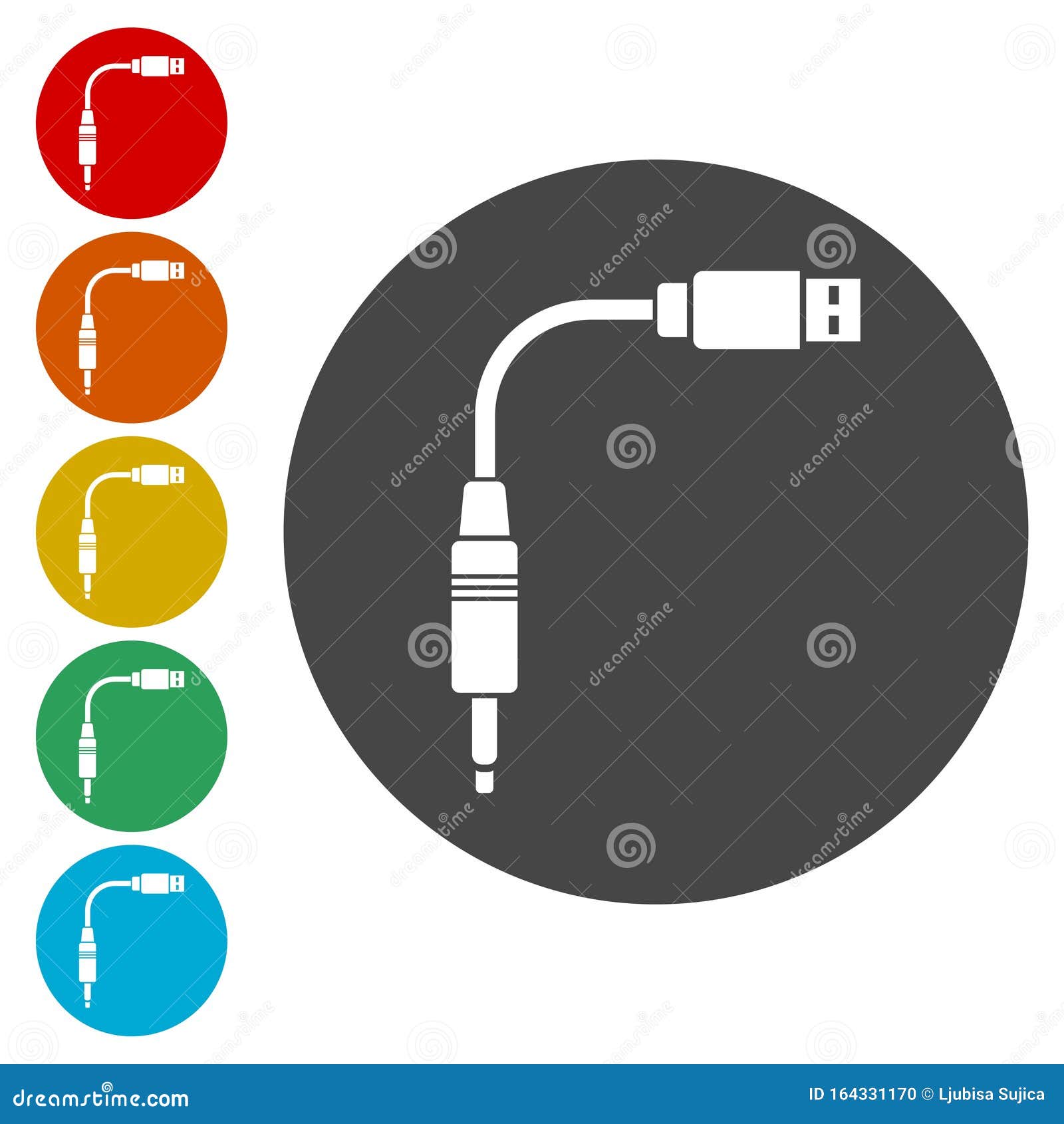 Computer Network Cable Icons Set - Illustration Stock Vector ...
