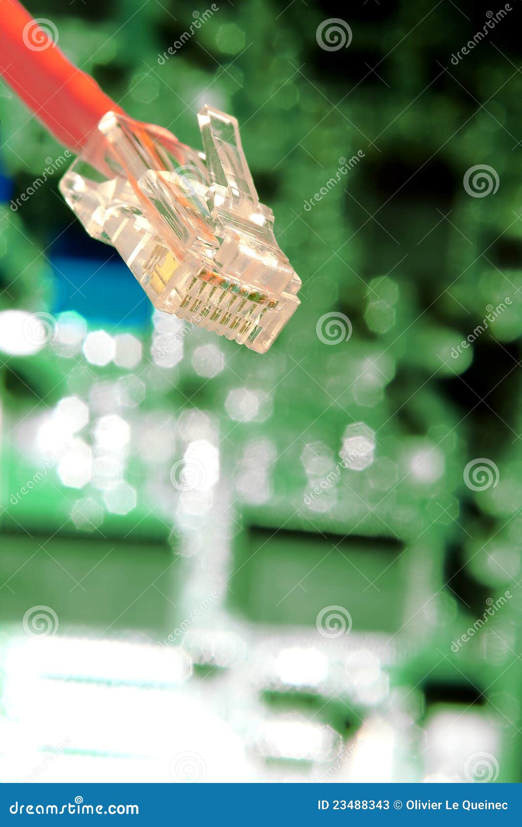 Computer Network Cable Jack Plug and Circuit Board Stock Image - Image ...