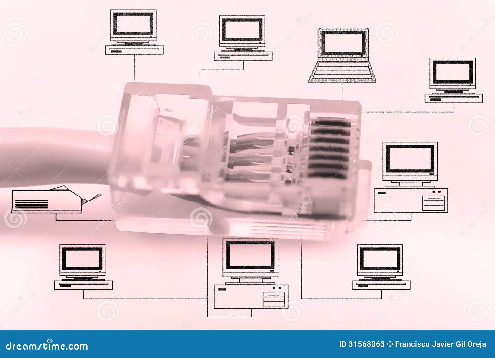 Computer Network Cable (RJ45) Stock Illustration - Illustration of ...