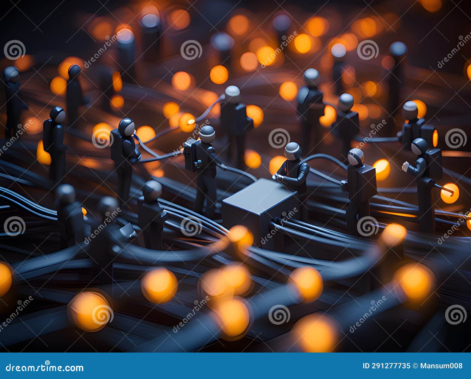 Computer Network Cable in Server Room Stock Illustration - Illustration ...