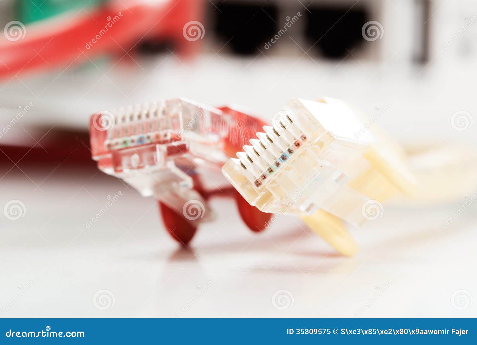 Computer Network Cable on White Background Stock Image - Image of ...