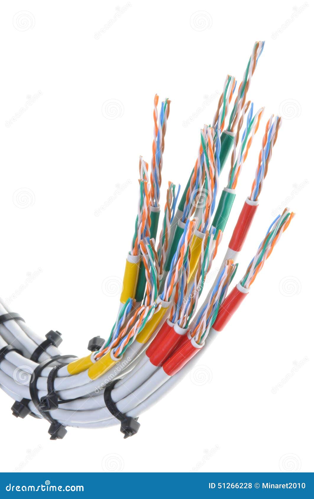 Computer Network Cables with Cable Ties Stock Photo - Image of cat5 ...