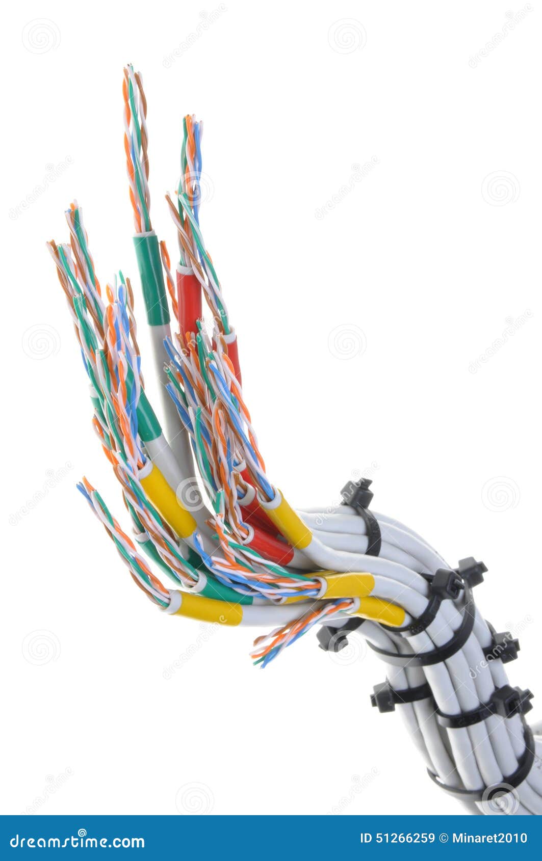 Computer Network Cables with Cable Ties Stock Image - Image of computer ...