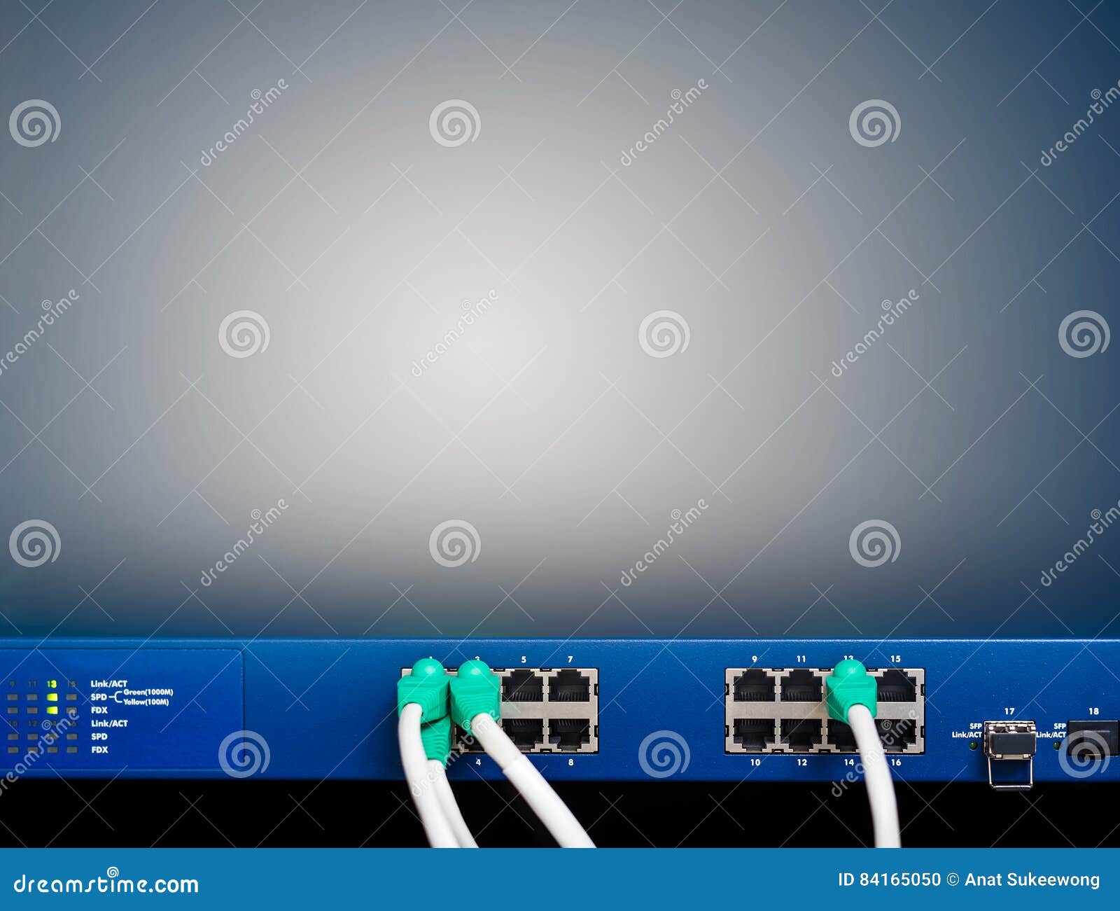 Computer Network Cables Connected Stock Photo - Image of blue, area ...