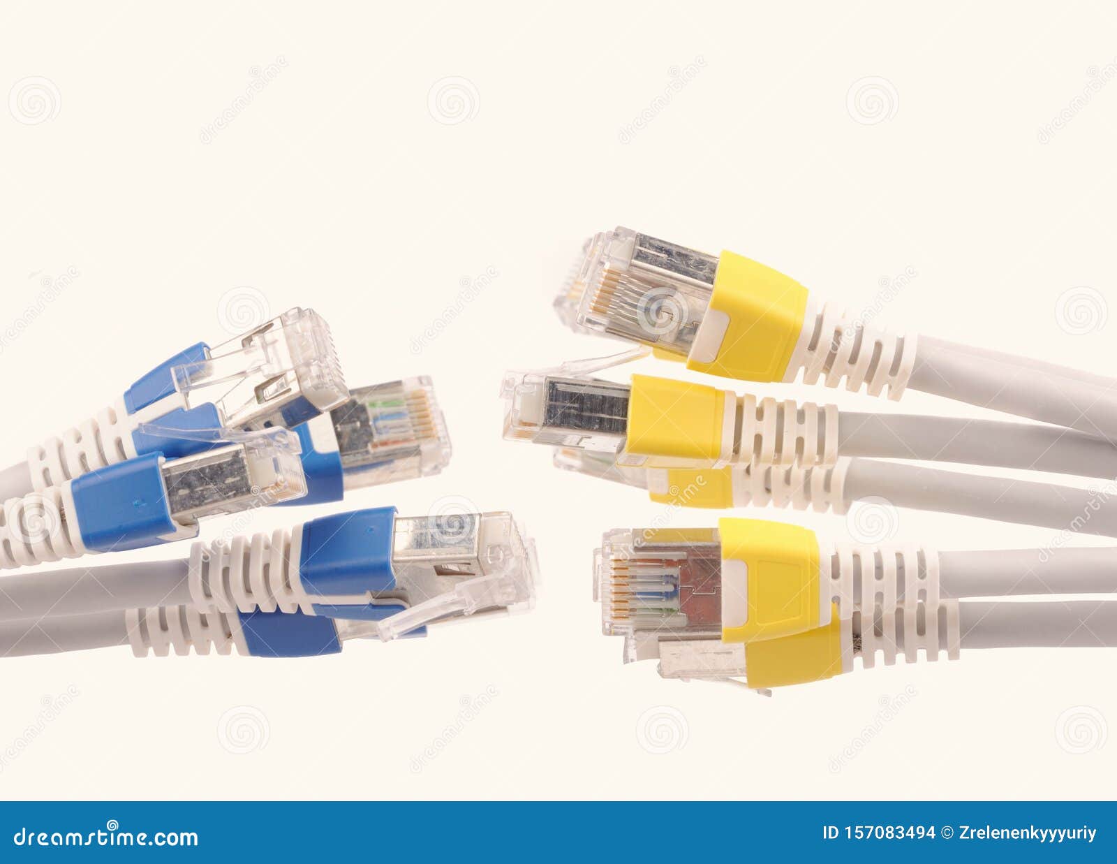 Computer Network Cables Isolated on the White Background Stock Photo ...