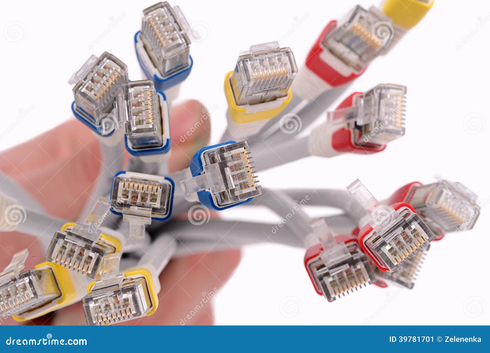 Computer Network Cables Isolated on White Background Computer Ne Stock ...