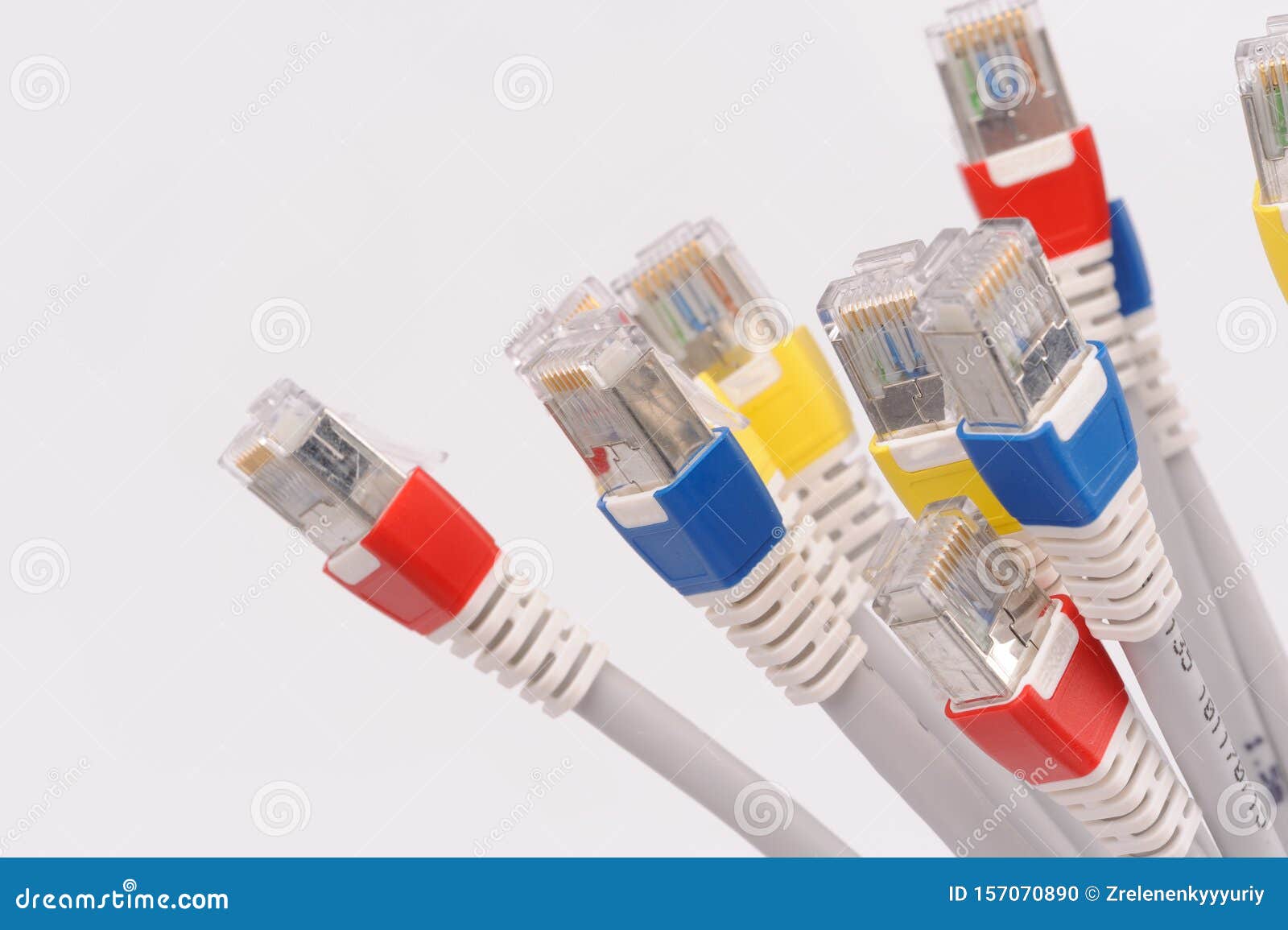 Computer Network Cables Over Grey Background Stock Photo - Image of ...