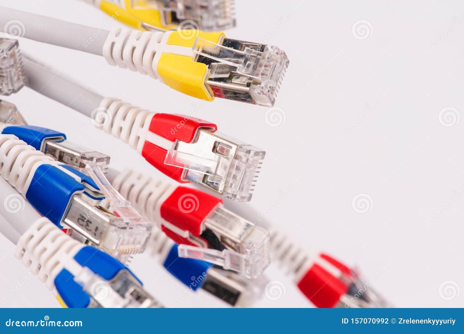 Computer Network Cables Over Grey Background Stock Photo - Image of ...