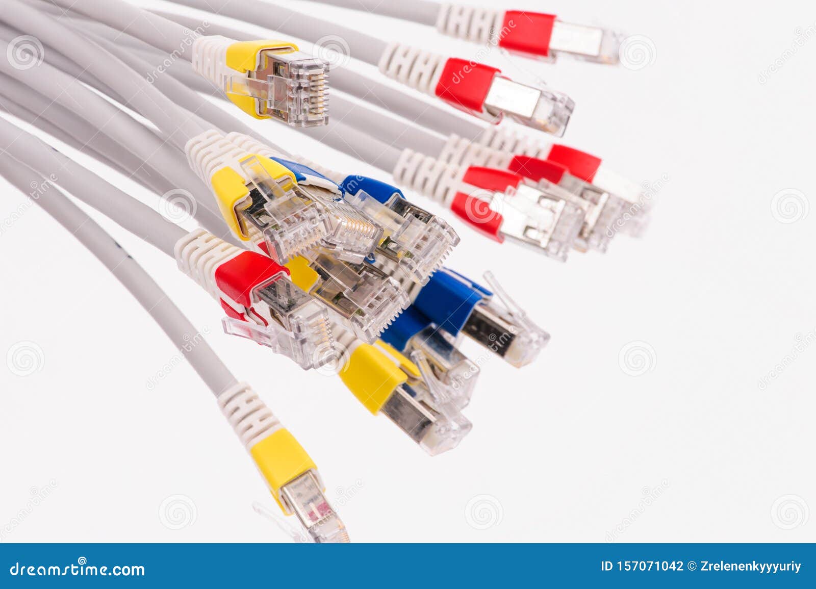 Computer Network Cables Over Grey Background Stock Photo - Image of ...