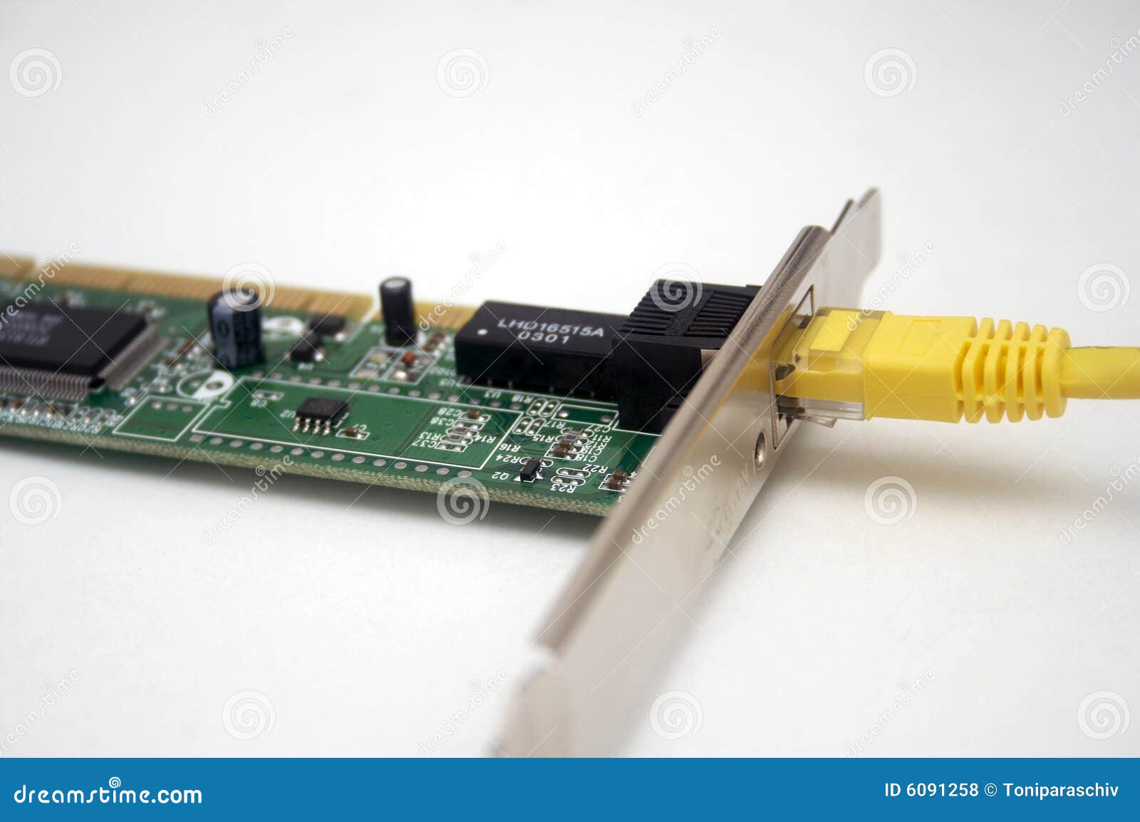 Computer Network Card and Cable Stock Photo - Image of internet, rj45 ...