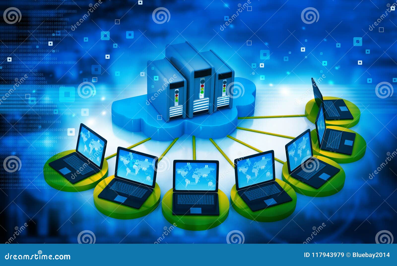 Computer Network stock illustration. Illustration of communication ...