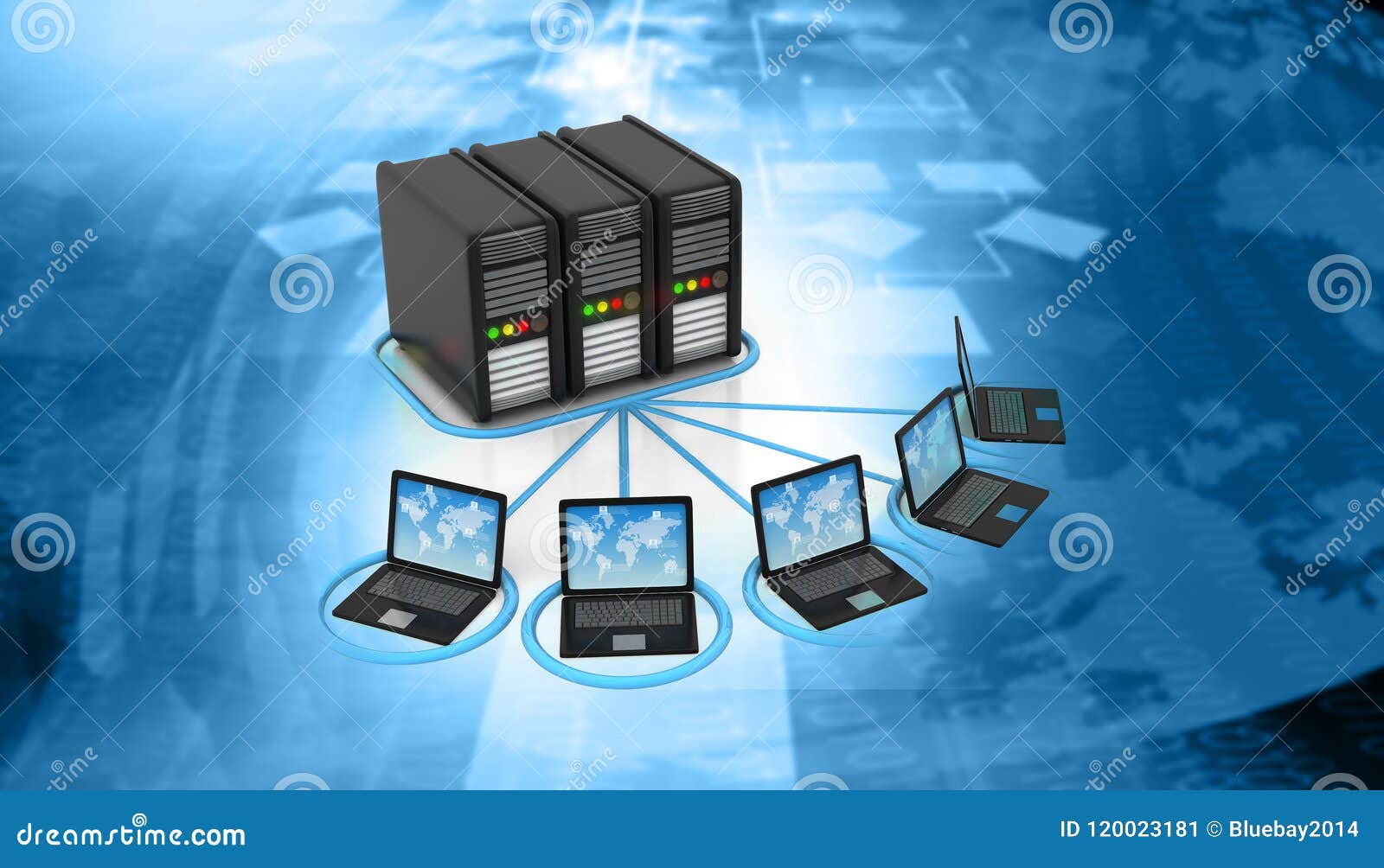 Computer Network stock illustration. Illustration of hosting - 120023181