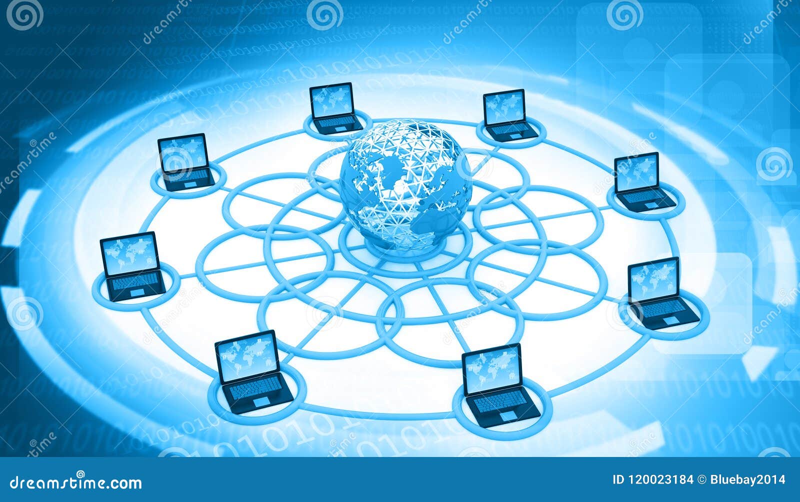 Computer Network stock illustration. Illustration of information ...