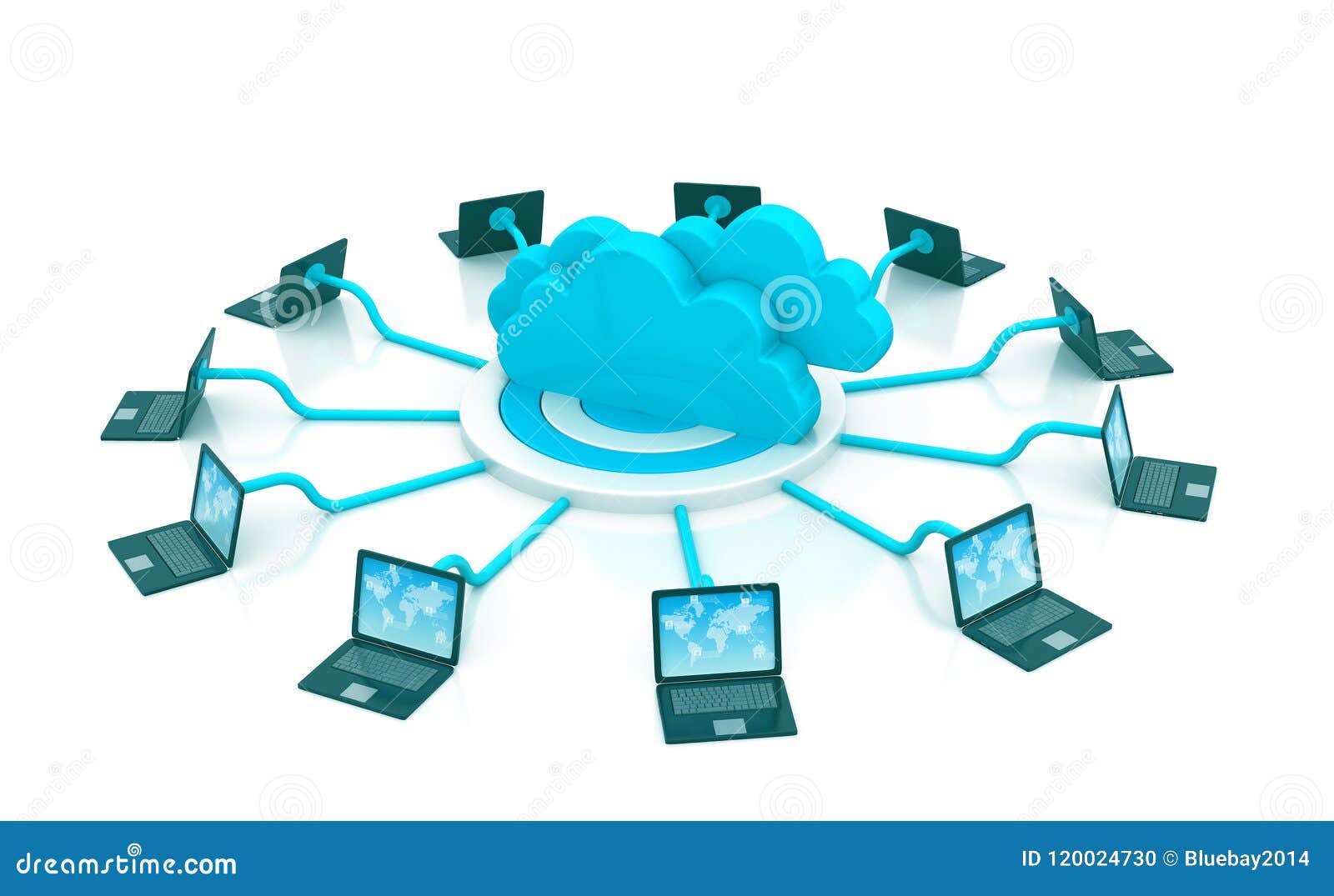 Computer Network stock illustration. Illustration of cloud - 120024730