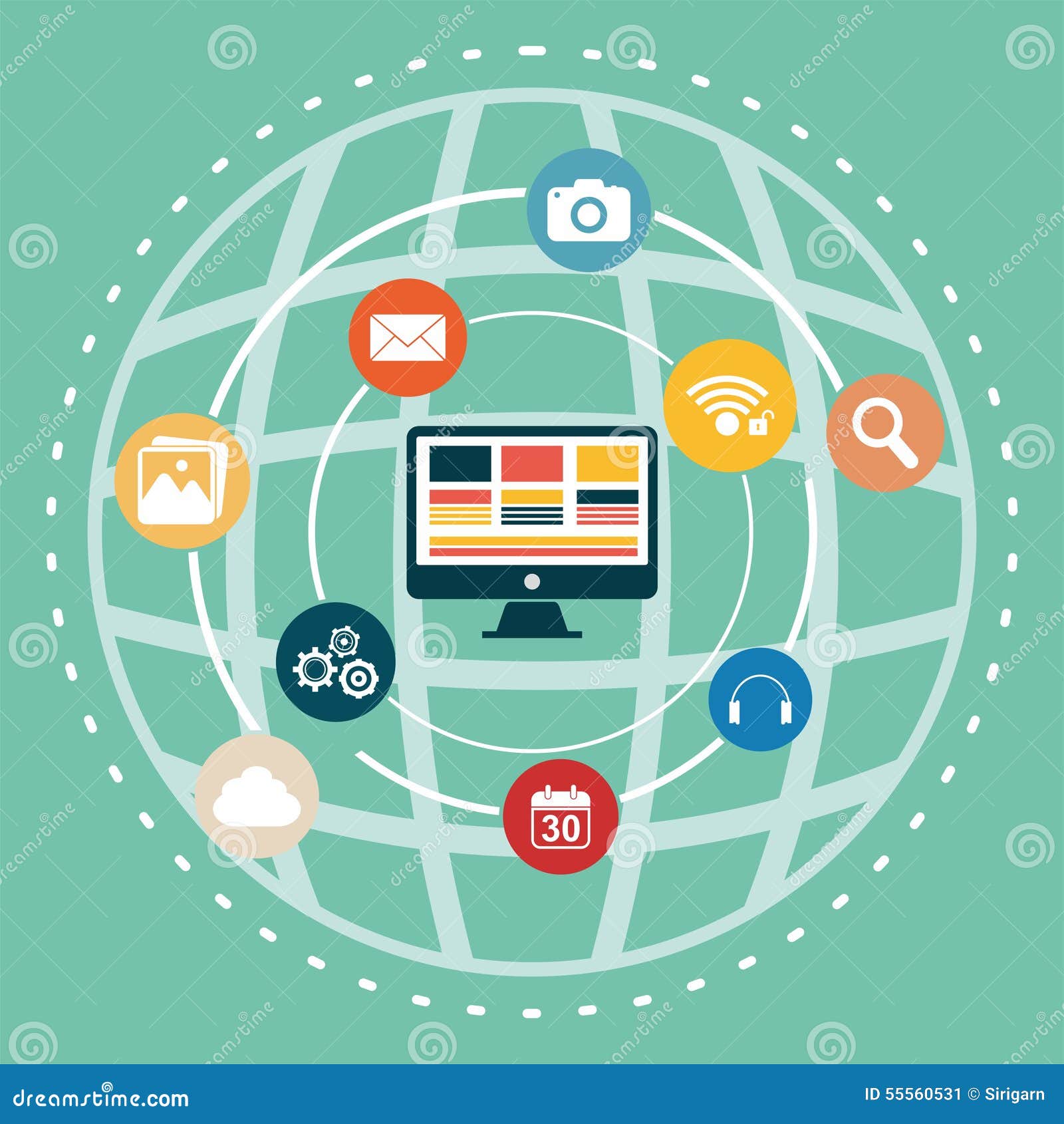 Computer Network Concept with Abstract Background Stock Vector ...