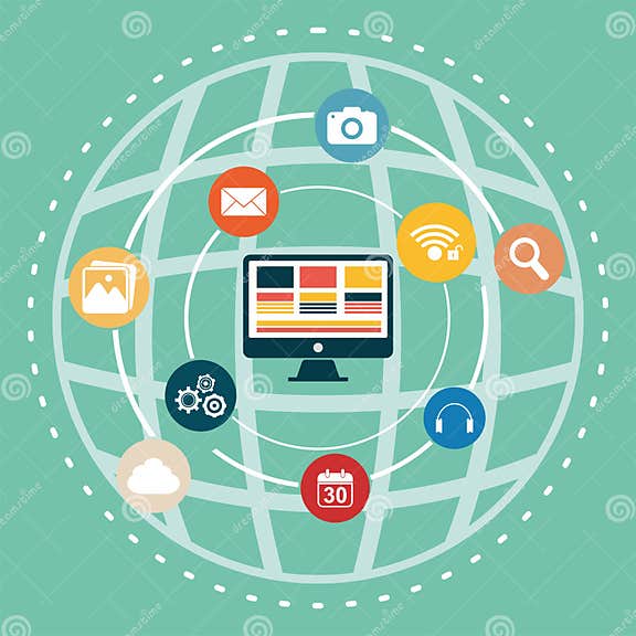 Computer Network Concept with Abstract Background Stock Vector ...