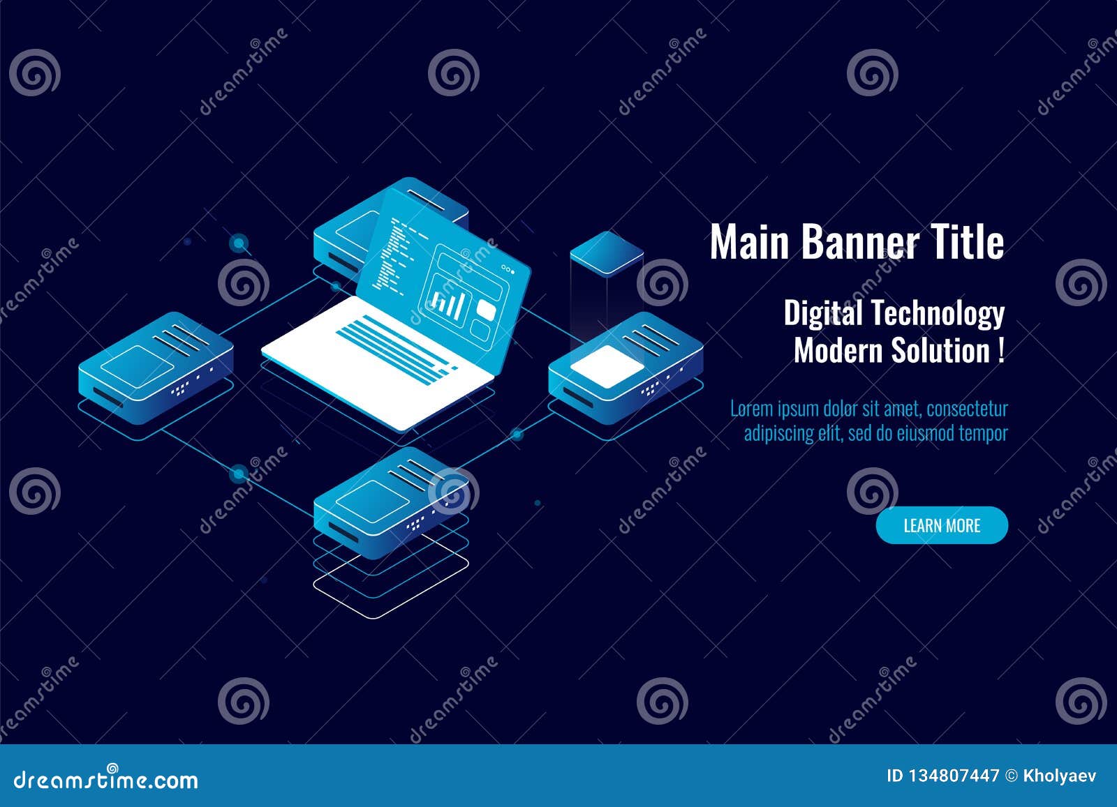 Computer Network Concept, Server Room Rack Isometric Icon, Network ...