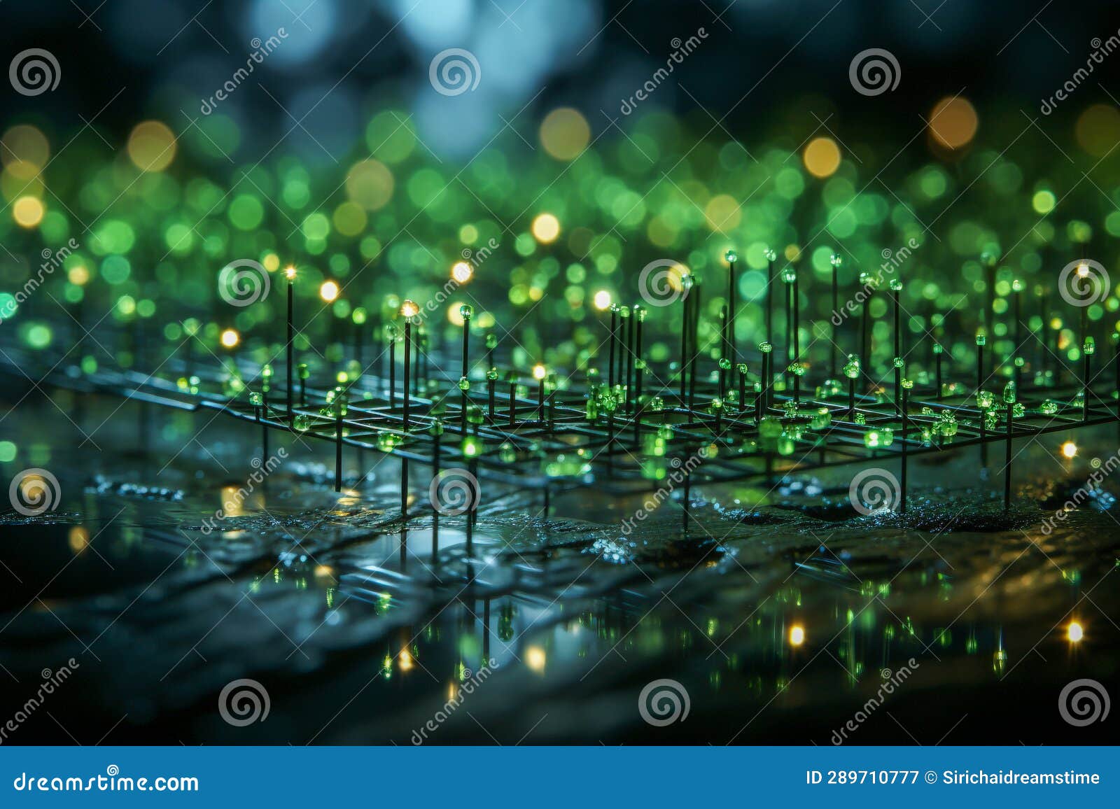Computer Network Connection in Green Backdrop , AI Generated Stock ...