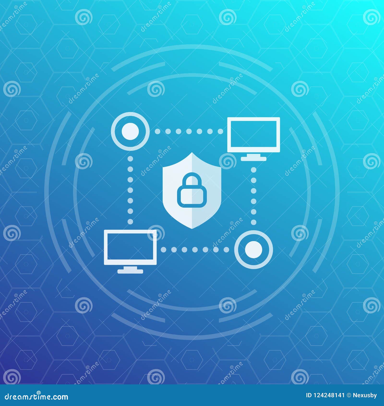 Computer Network, Cyber Security Vector Icon Stock Vector ...