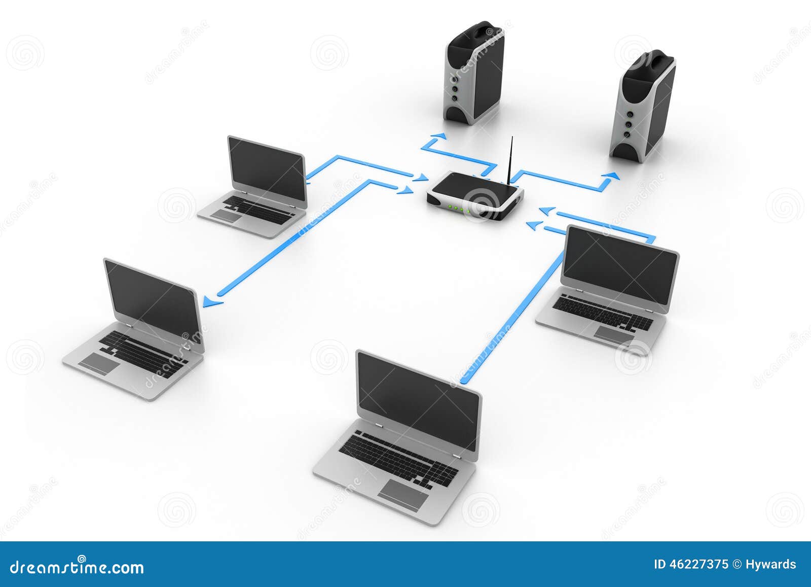 Computer network stock illustration. Illustration of wireless - 46227375