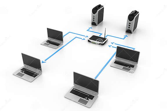 Computer network stock illustration. Illustration of wireless - 46227375