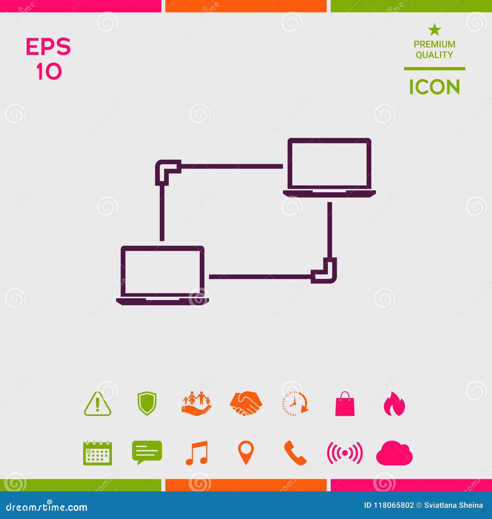 Computer Network, Data Exchange, Transfer Concept Icon Stock Vector ...