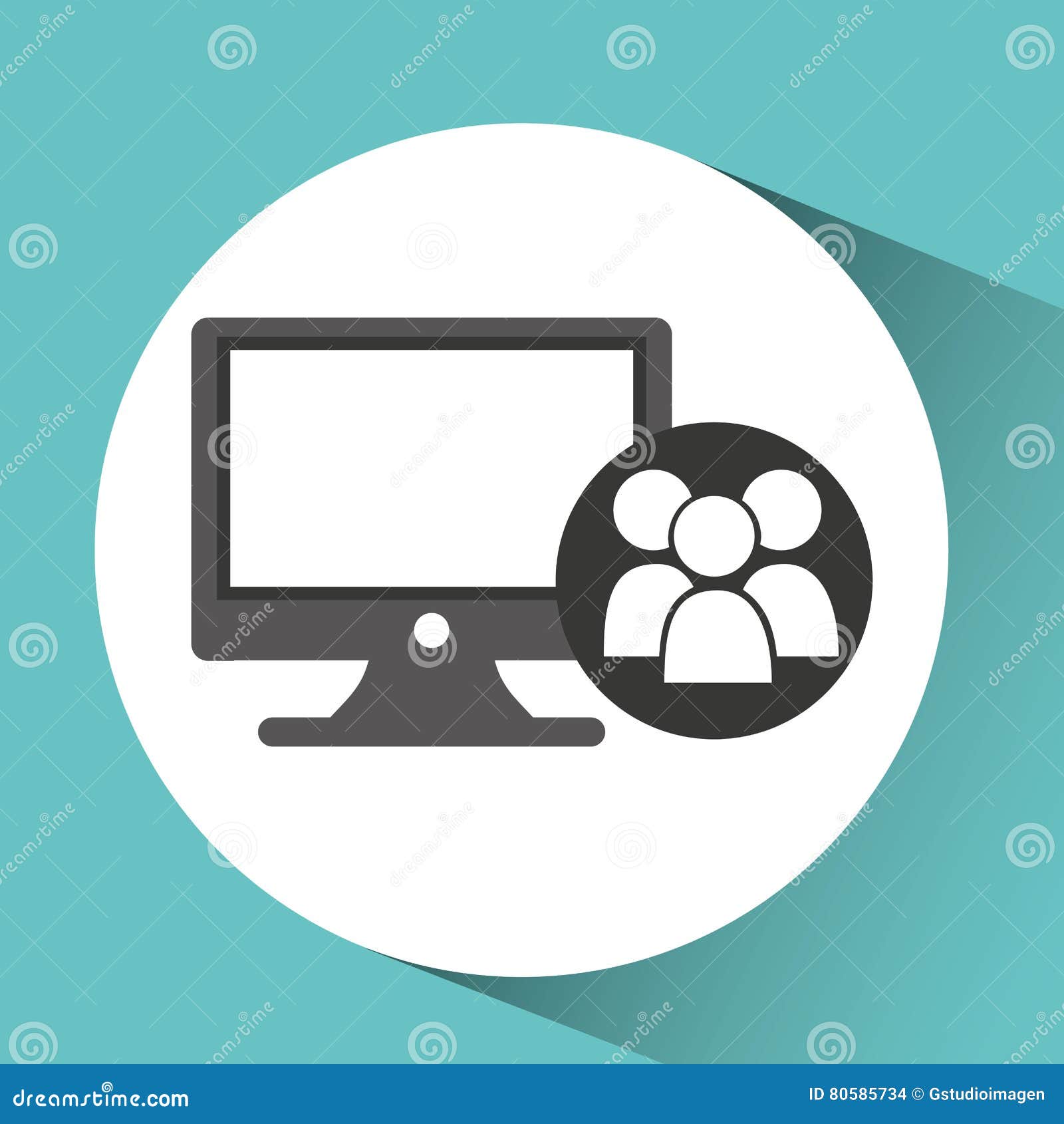 Computer Network Desktop Group Stock Vector - Illustration of ...