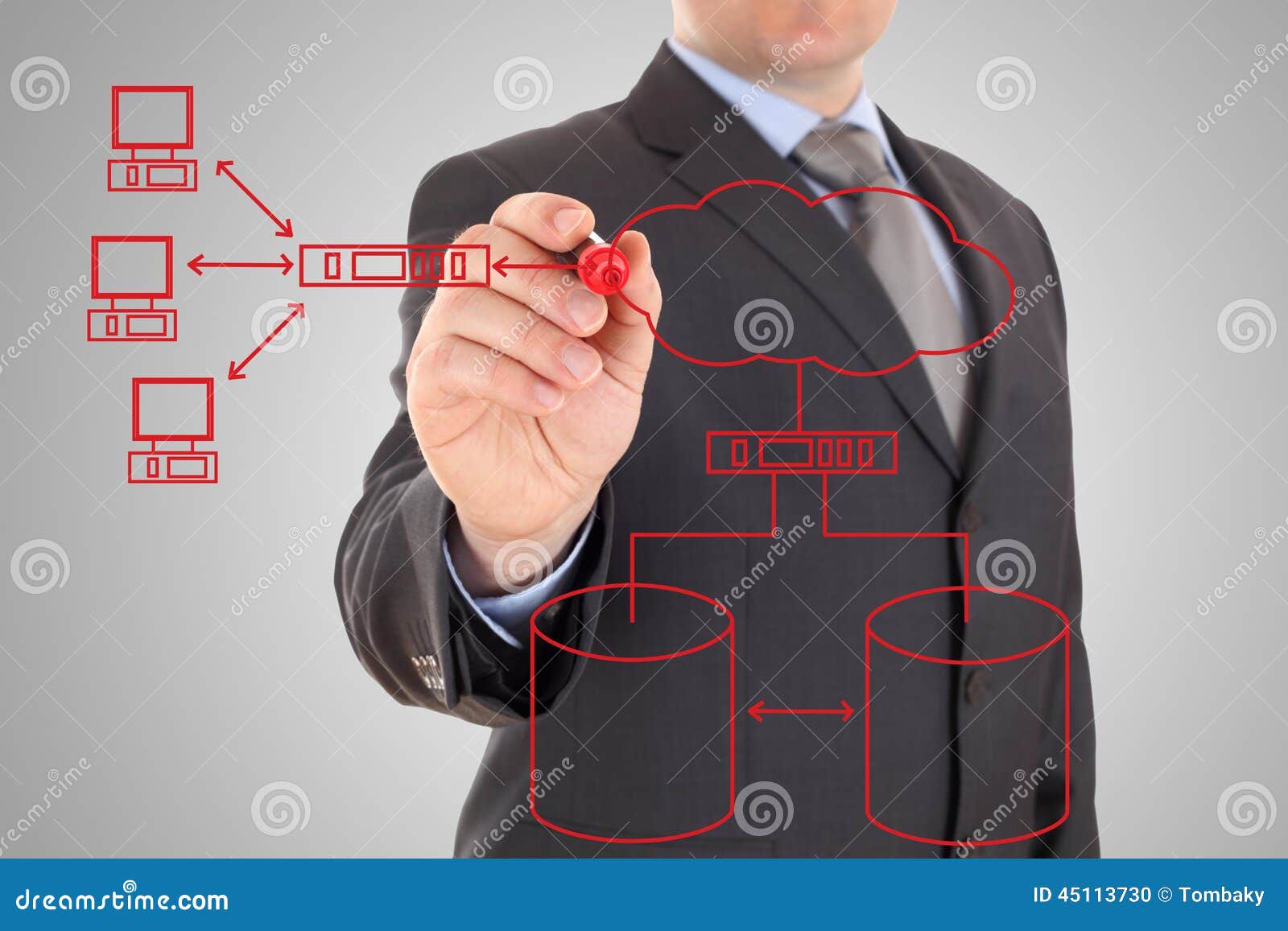 Computer Diagram Of Moving Networks Of Internet. Animation. Centralized ...