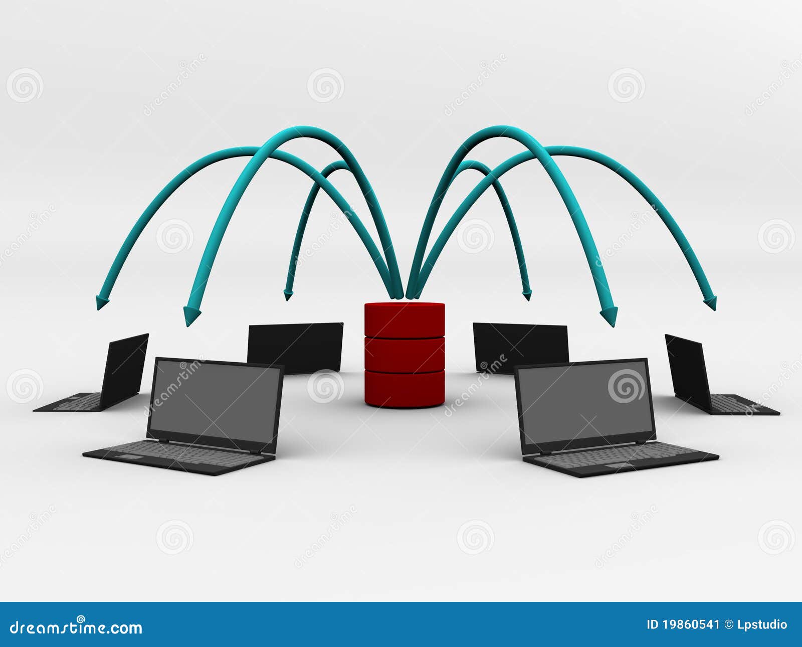 Computer Network in Digital Design Stock Illustration - Illustration of ...