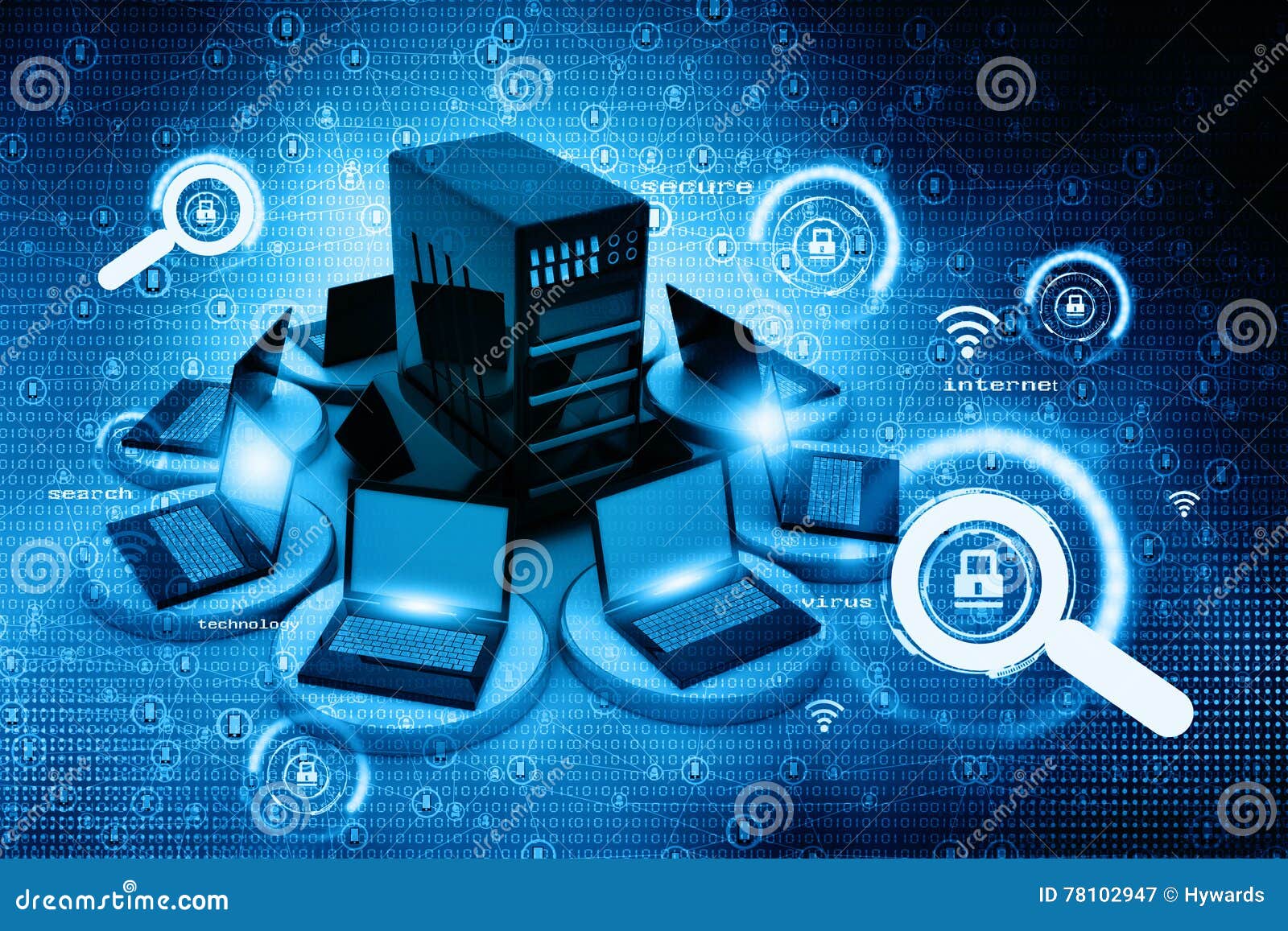 Computer network stock illustration. Illustration of cloudscape - 78102947