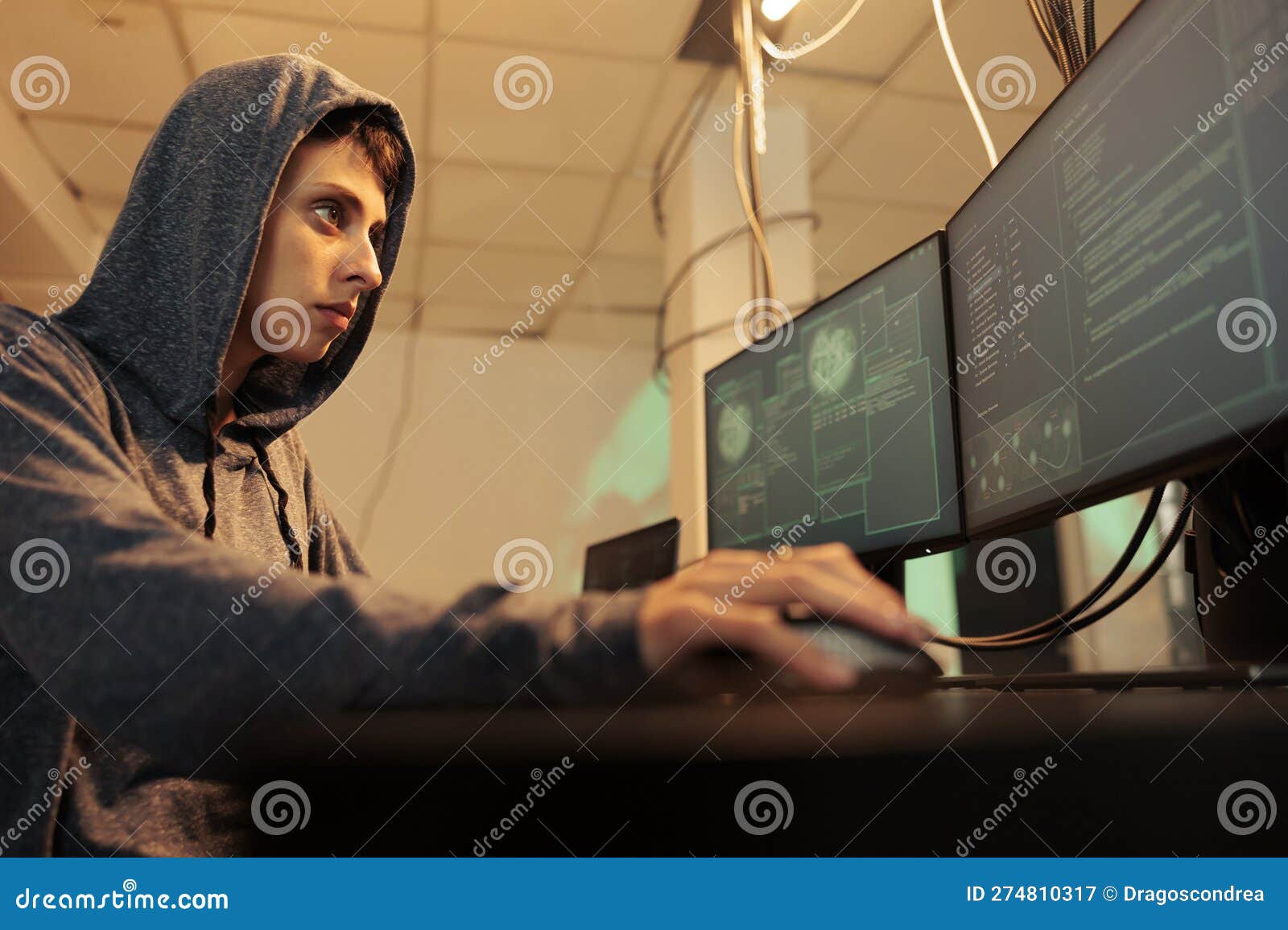 Computer Network Hacker Attack, Data Breach, Cyberterrorism Stock Image ...