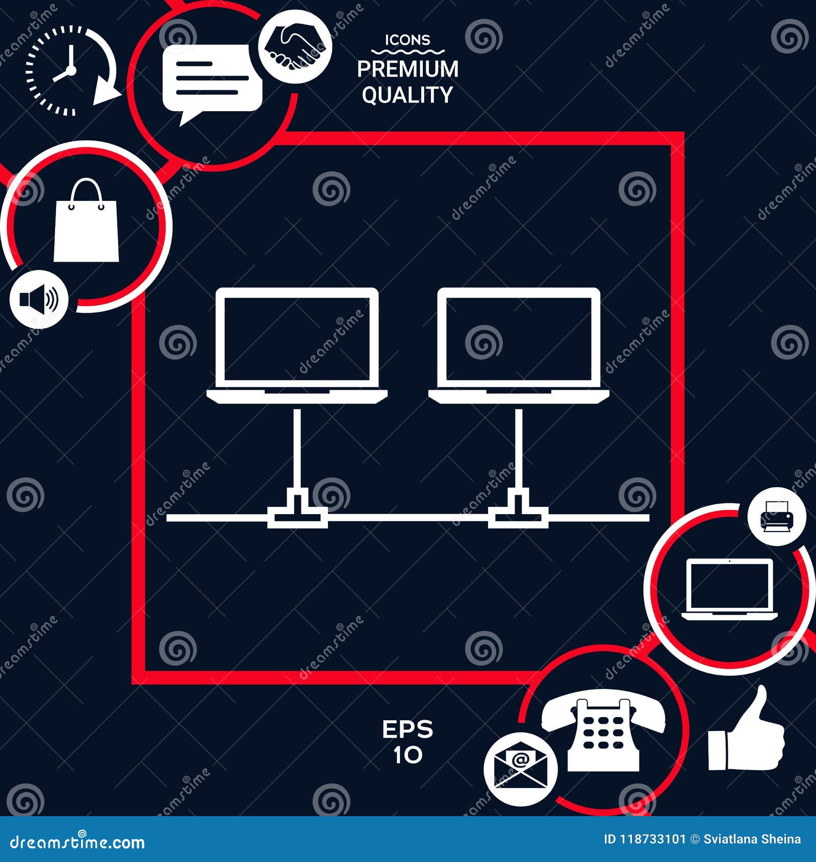 Computer network Icon stock vector. Illustration of networking - 118733101