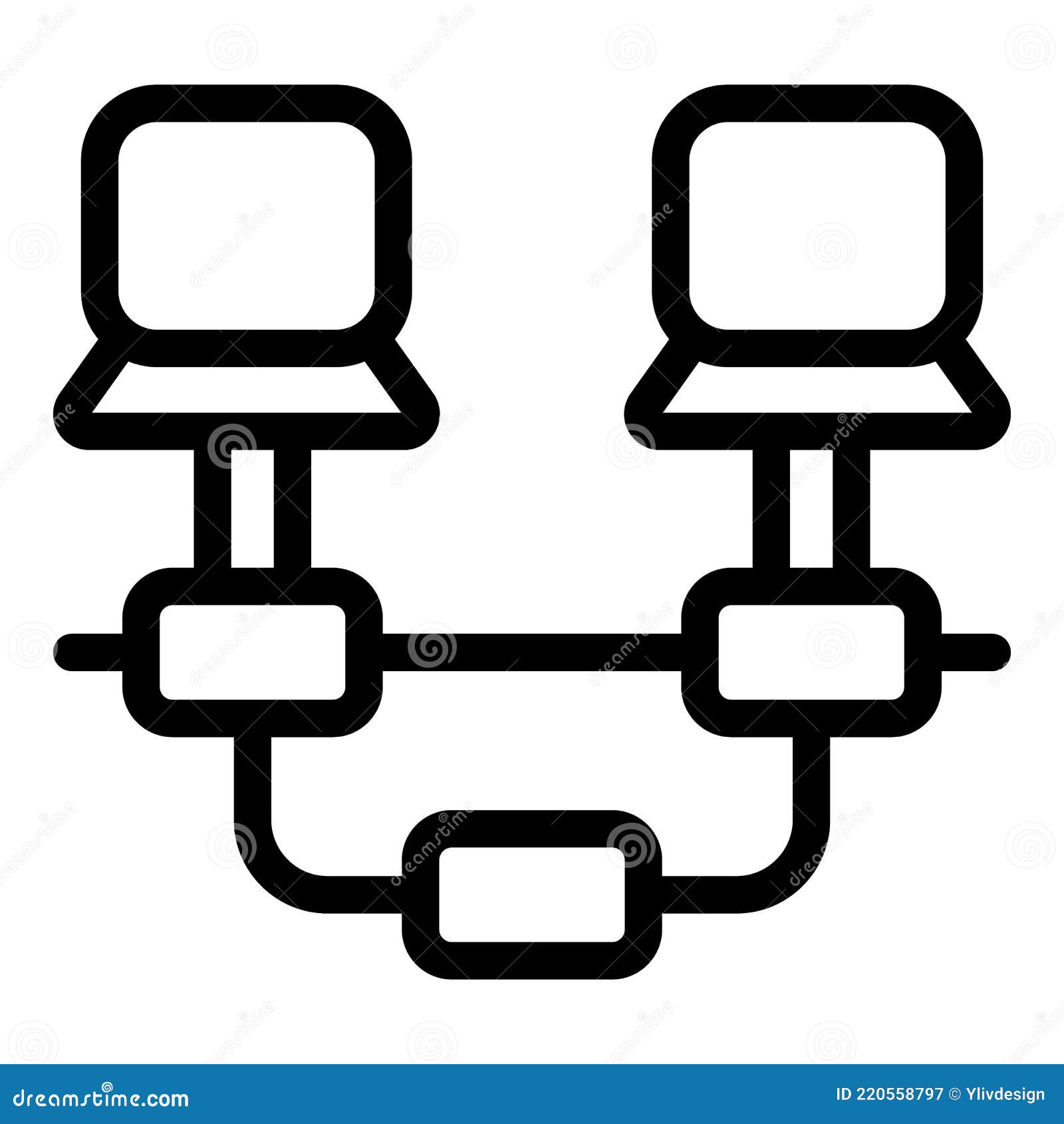 Computer Network Icon, Outline Style Stock Vector - Illustration of ...